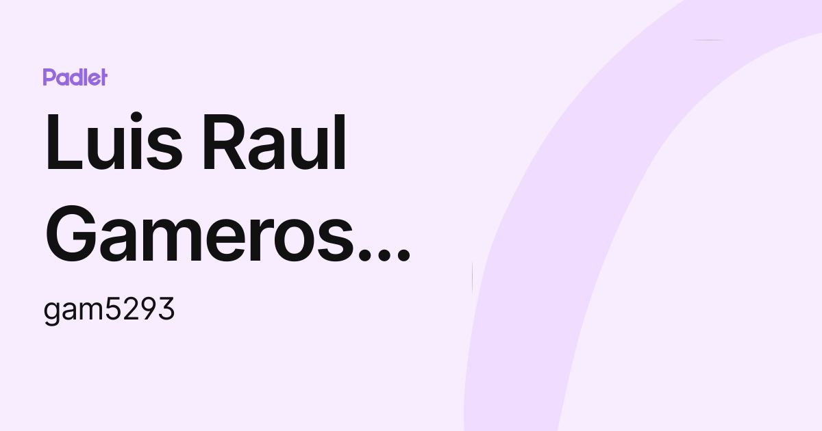 Luis Raul Gameros Robles (gam5293) profile | Padlet