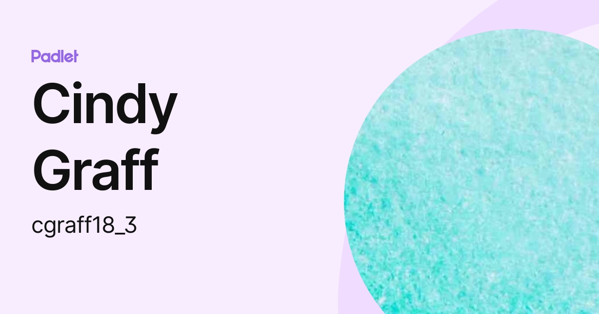 Cindy Graff (cgraff2) profile | Padlet
