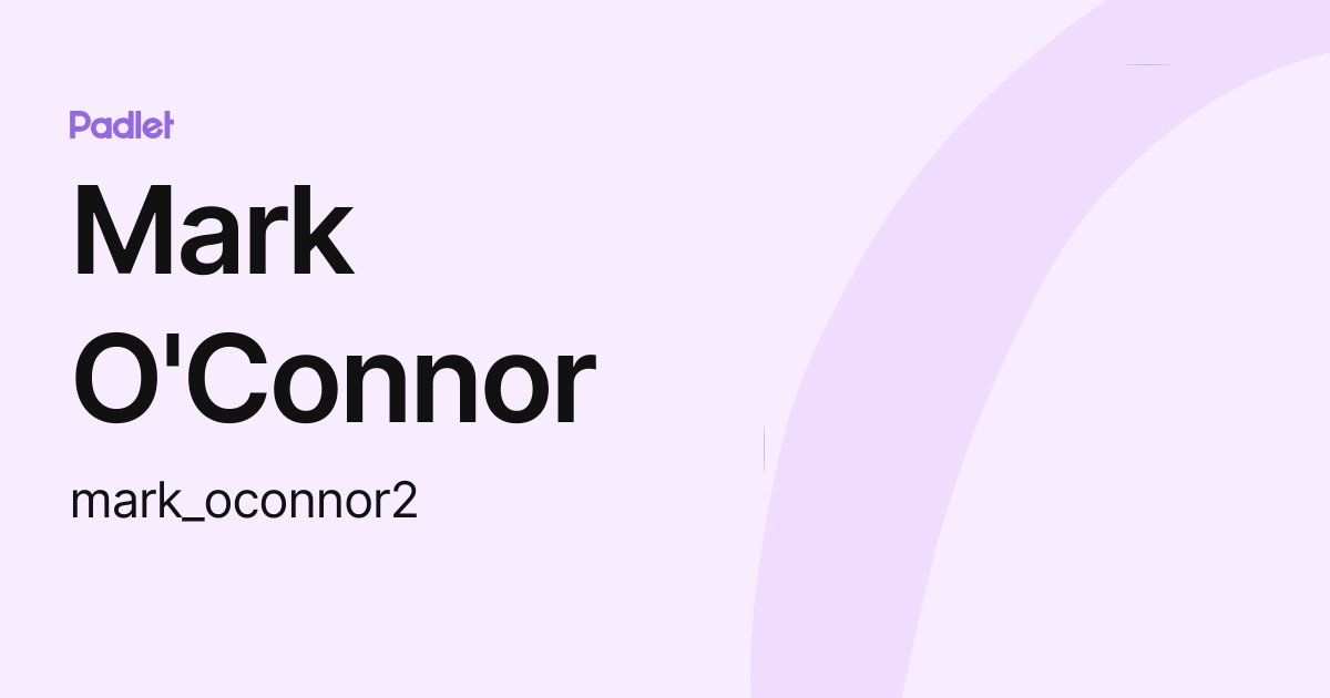 Mark O'Connor (mark_oconnor2) profile | Padlet