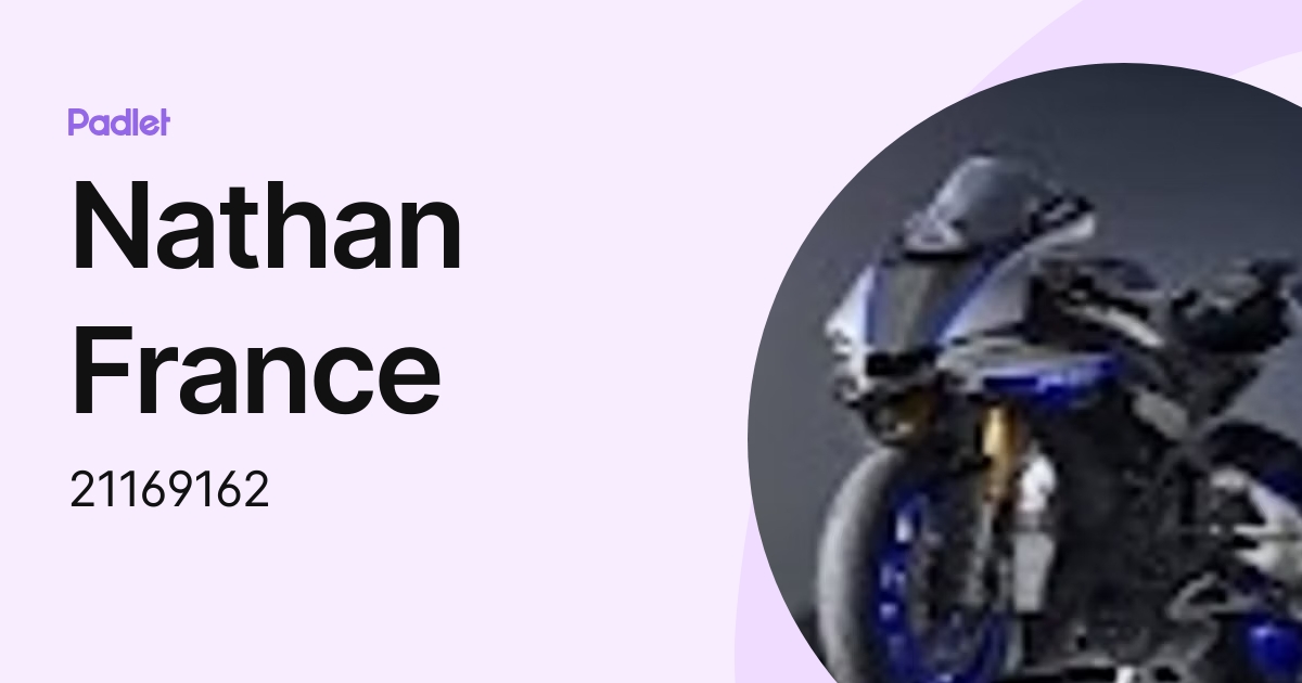 Nathan France (21169162) profile | Padlet
