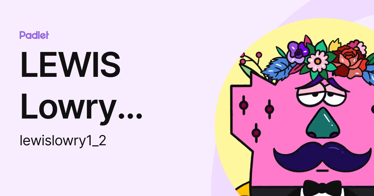 LEWIS Lowry 30077665 (lewislowry11) profile | Padlet