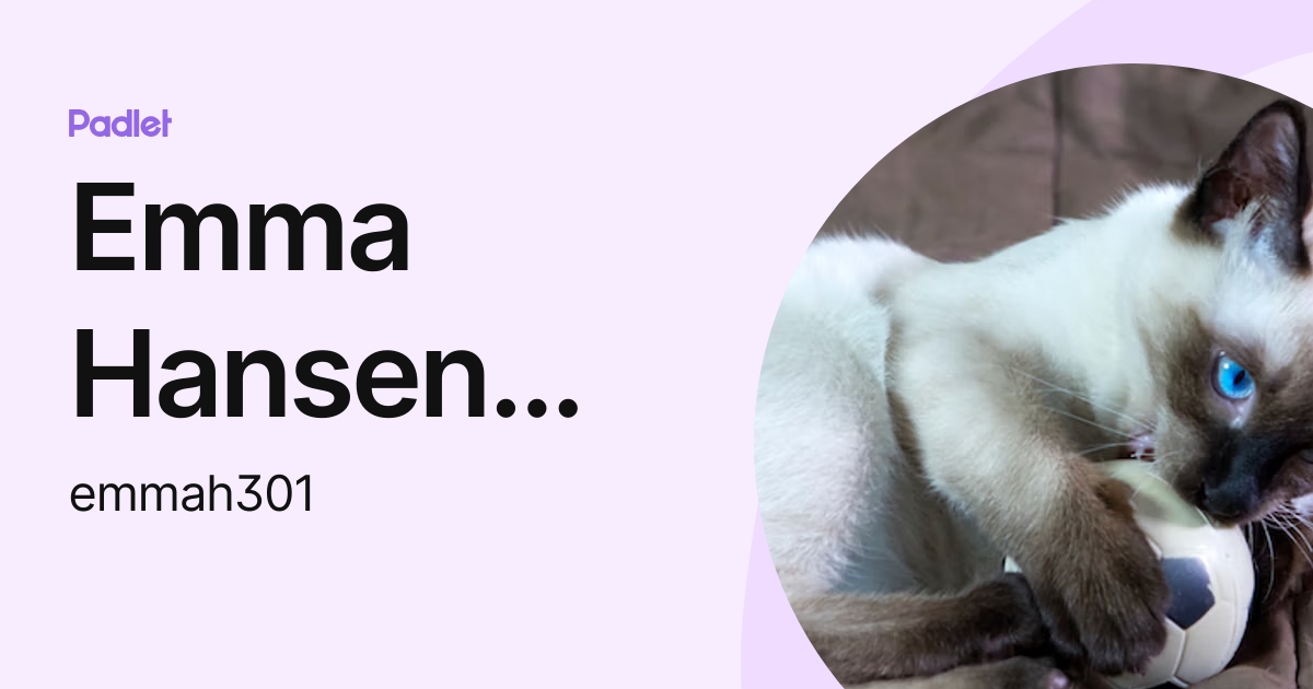 Emma Hansen (Student) (emmah301) profile | Padlet