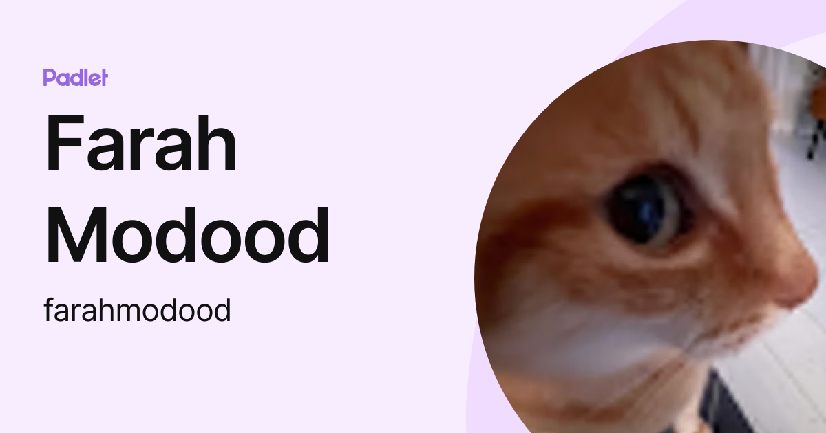 Farah Modood (farahmodood) profile | Padlet