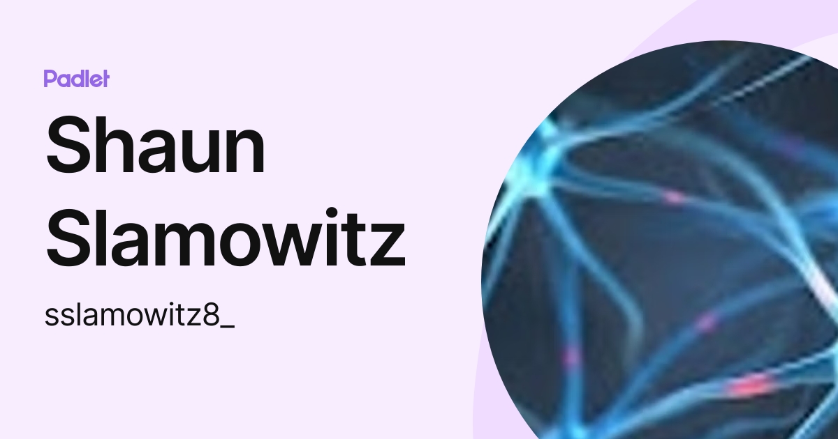 Shaun Slamowitz (sslamowitz8_) profile | Padlet