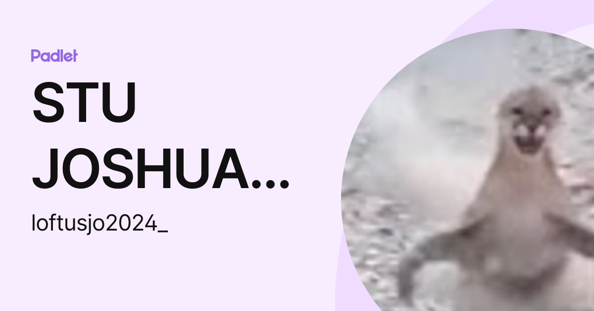 STU JOSHUA LOFTUS (loftusjo2024_) profile | Padlet