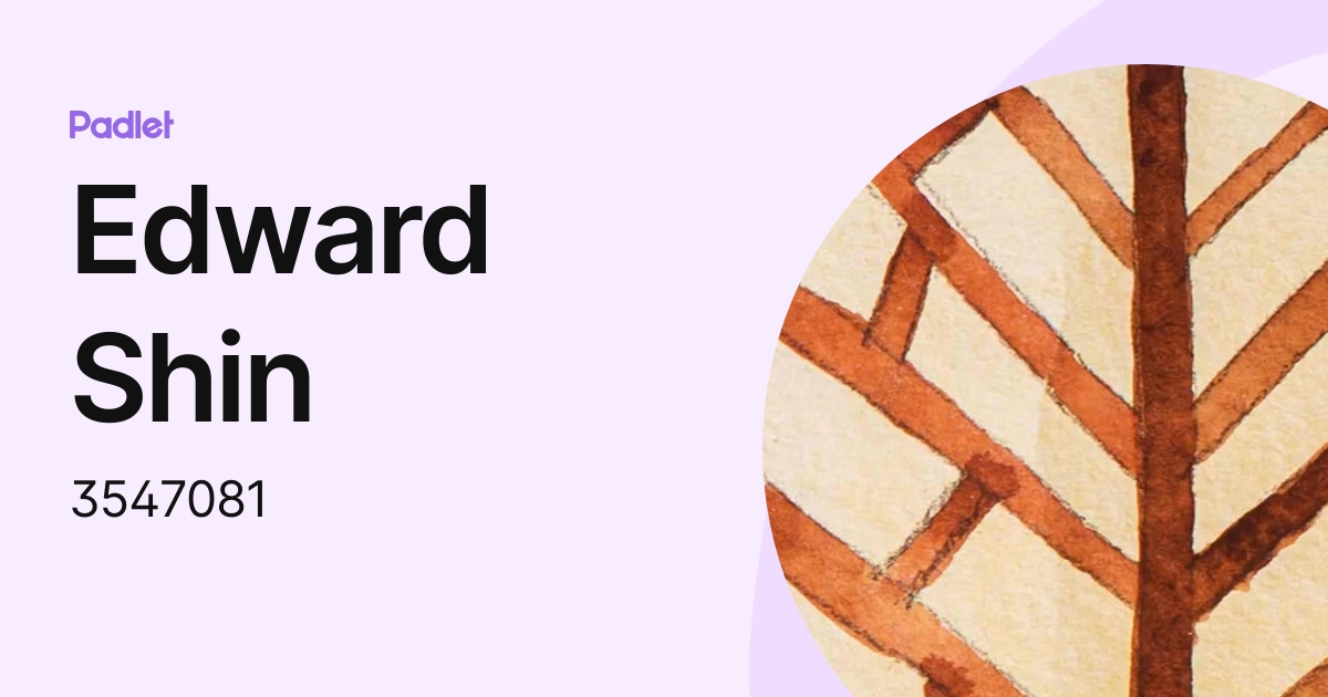 Edward Shin (3547081) profile | Padlet