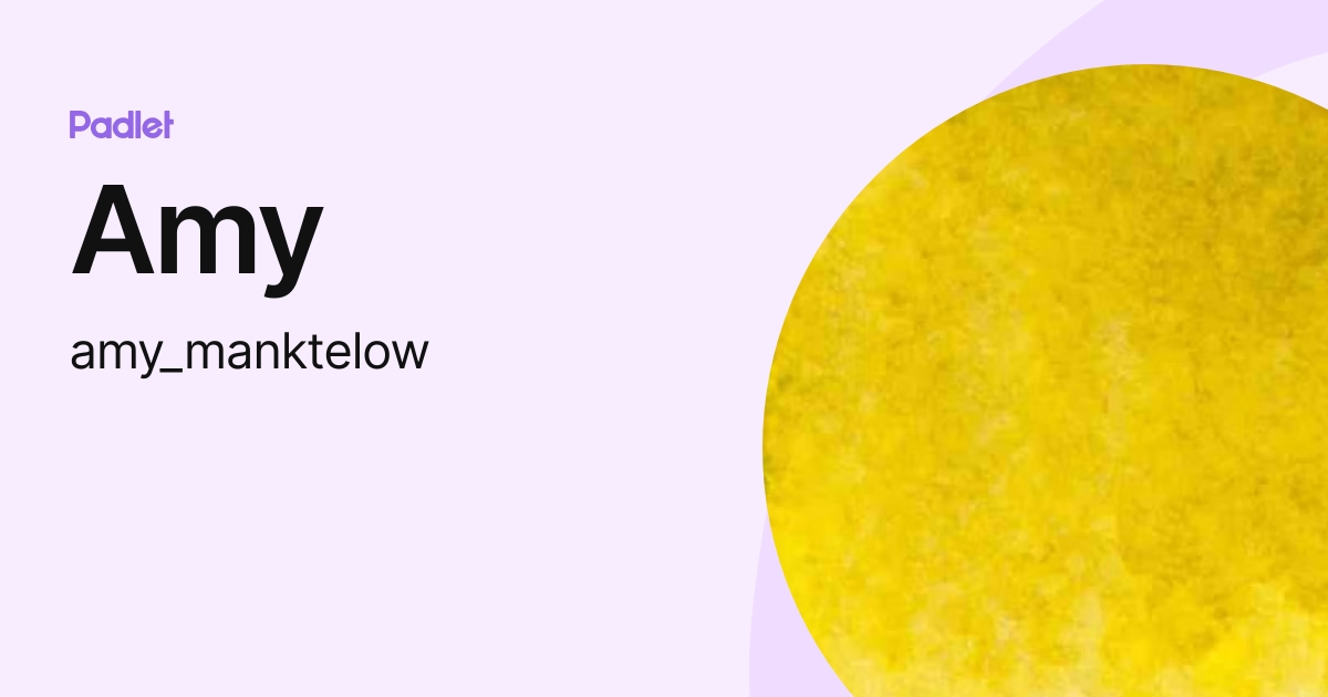 Amy (amy_manktelow) profile | Padlet