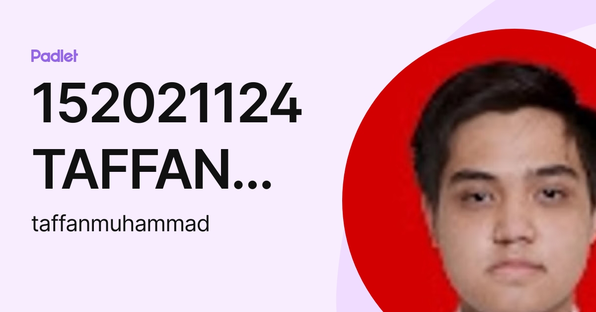 152021124 TAFFAN MUHAMMAD RIZQI (taffanmuhammad) profile | Padlet