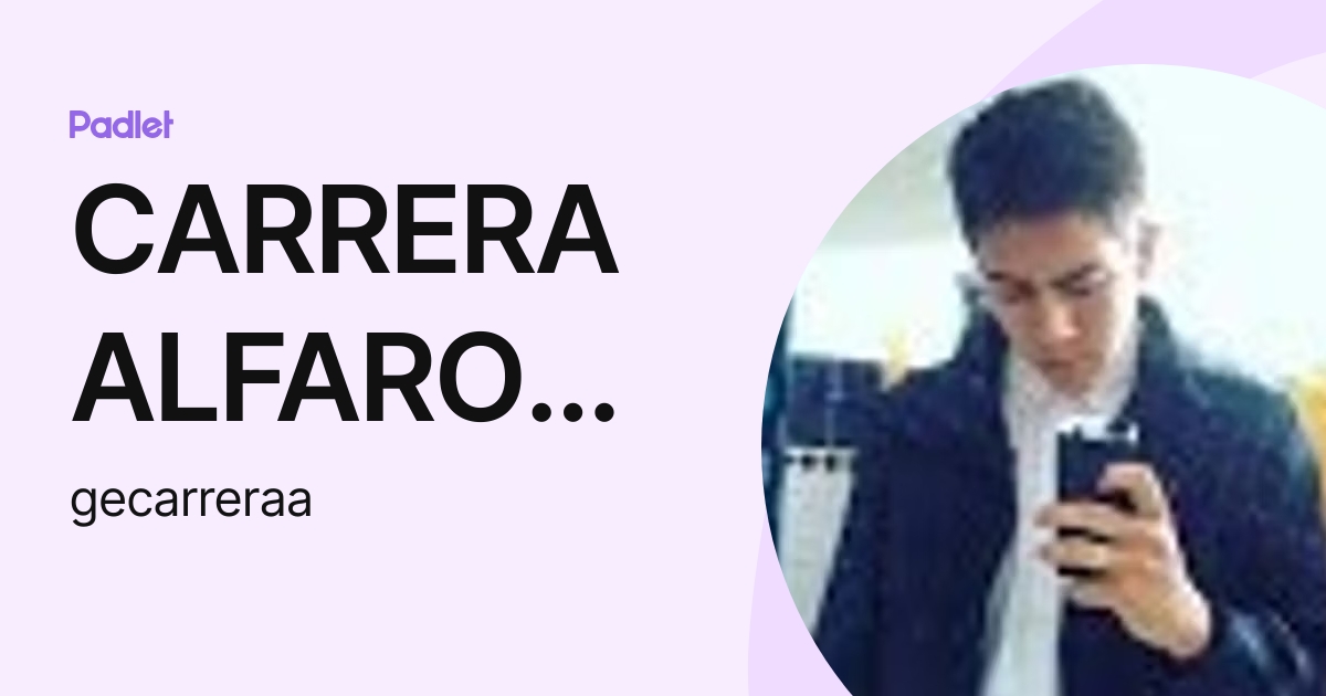 CARRERA ALFARO GIANCARLO ESTEBAN (gecarreraa) profile | Padlet