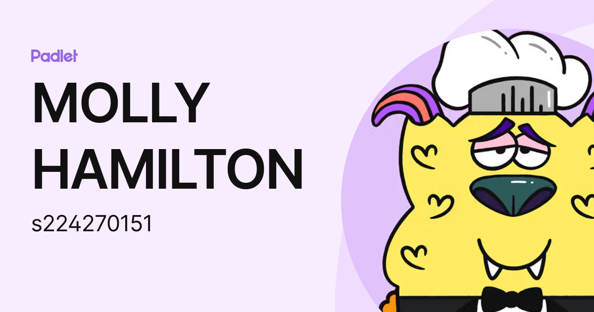 MOLLY HAMILTON (s224270151) profile | Padlet