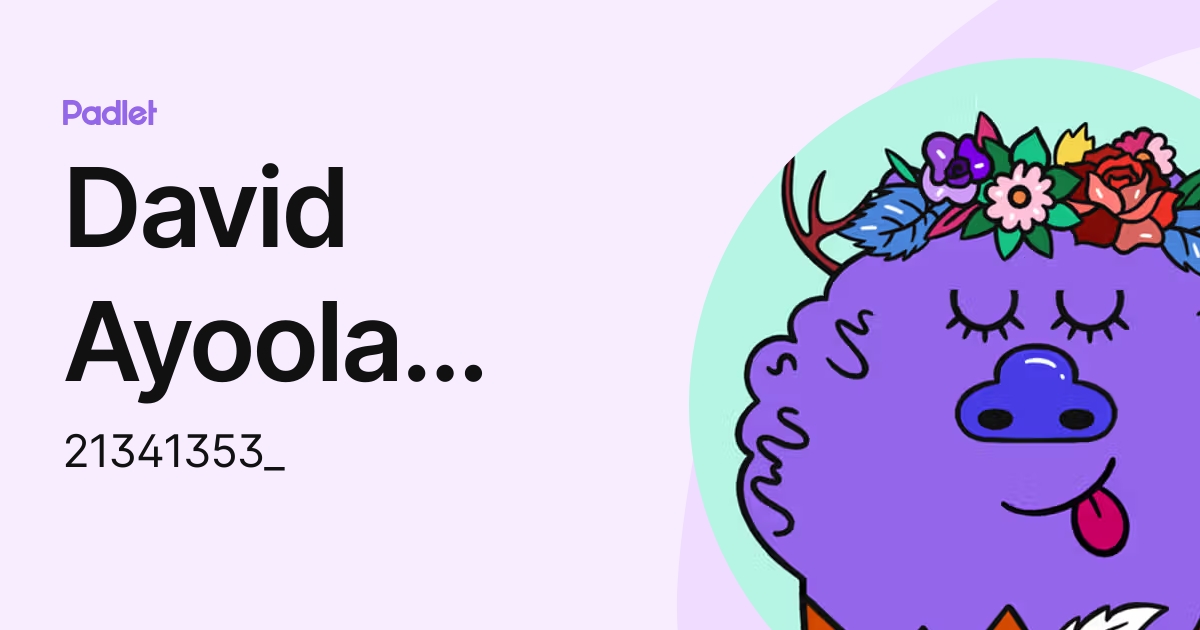 David Ayoola Abeji (21341353_) profile | Padlet