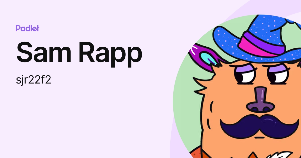 Sam Rapp (sjr22f1) profile | Padlet