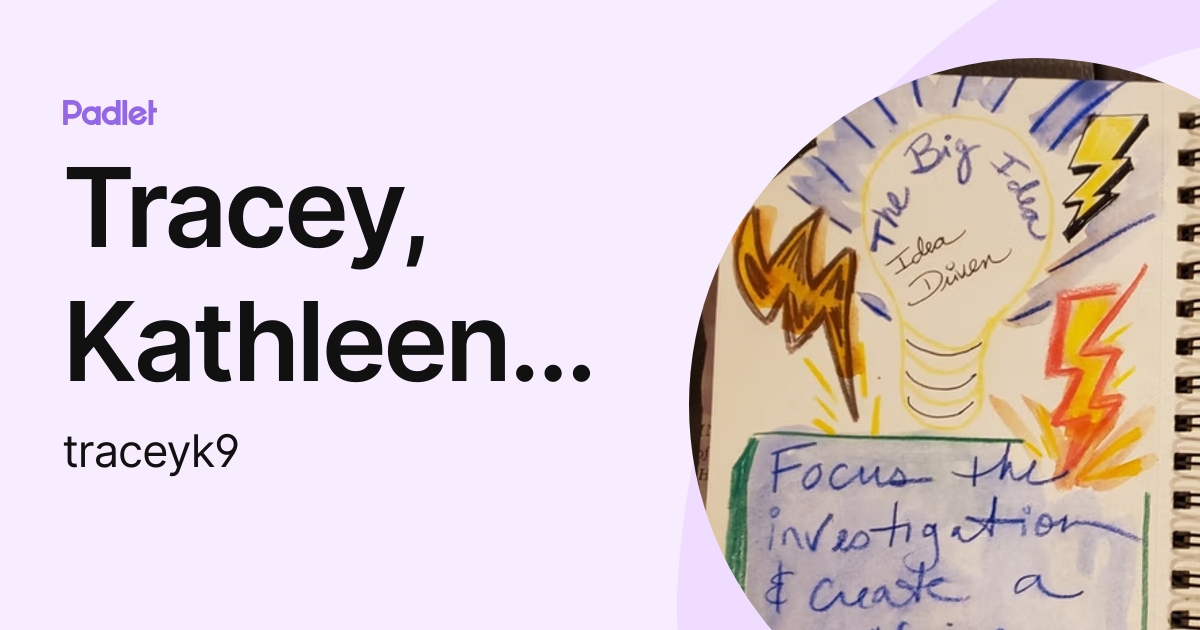 Tracey, Kathleen R. (traceyk9) profile | Padlet