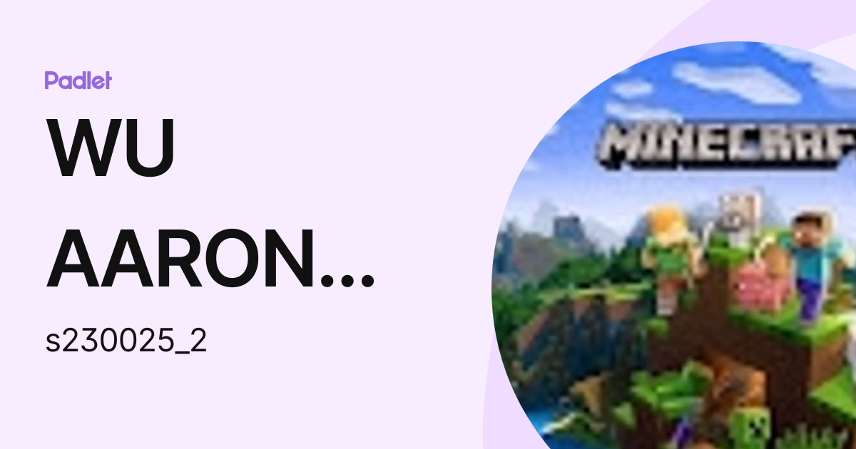 WU AARON吳宇謙 (s230025_2) profile | Padlet