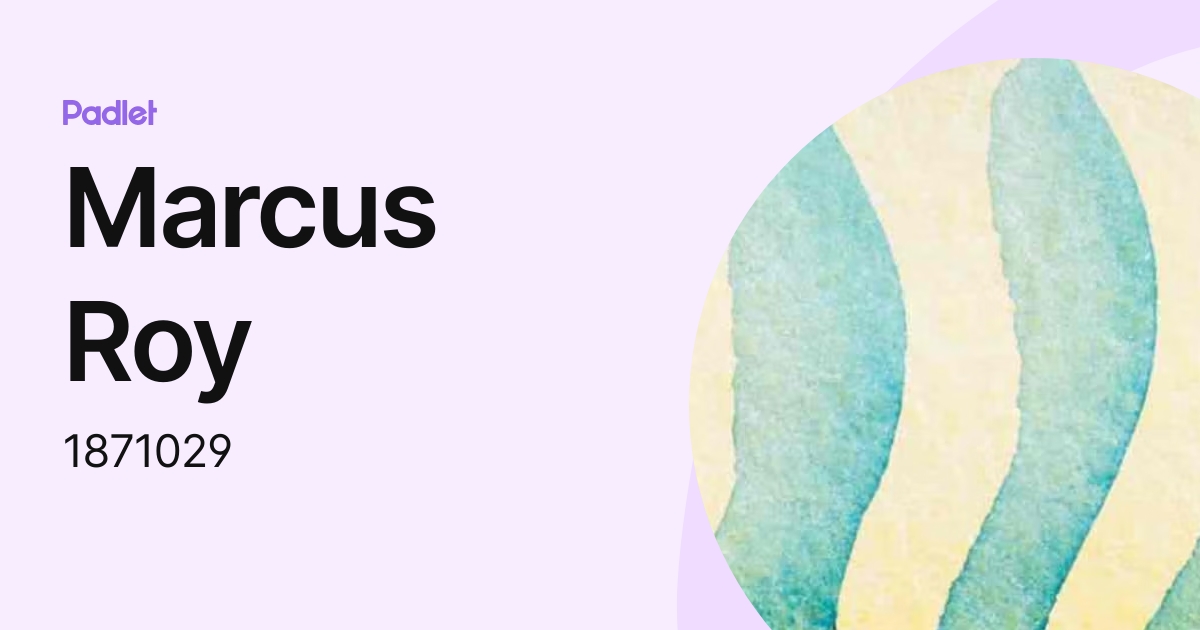 Marcus Roy (1871029) profile | Padlet