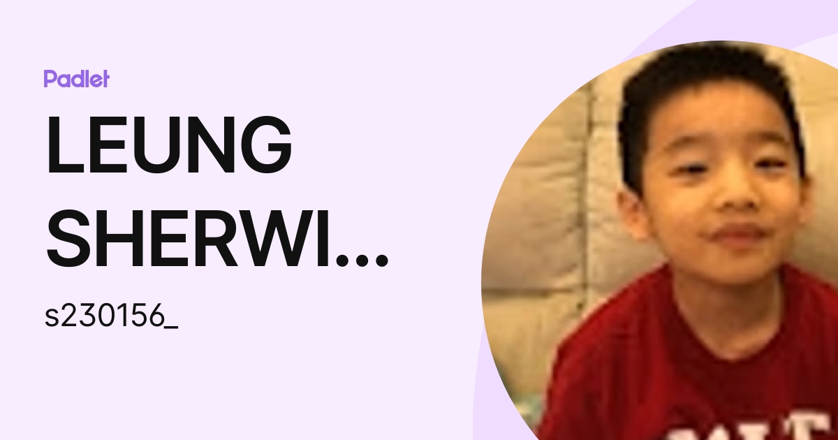 LEUNG SHERWIN梁錫永 (s230156_) profile | Padlet