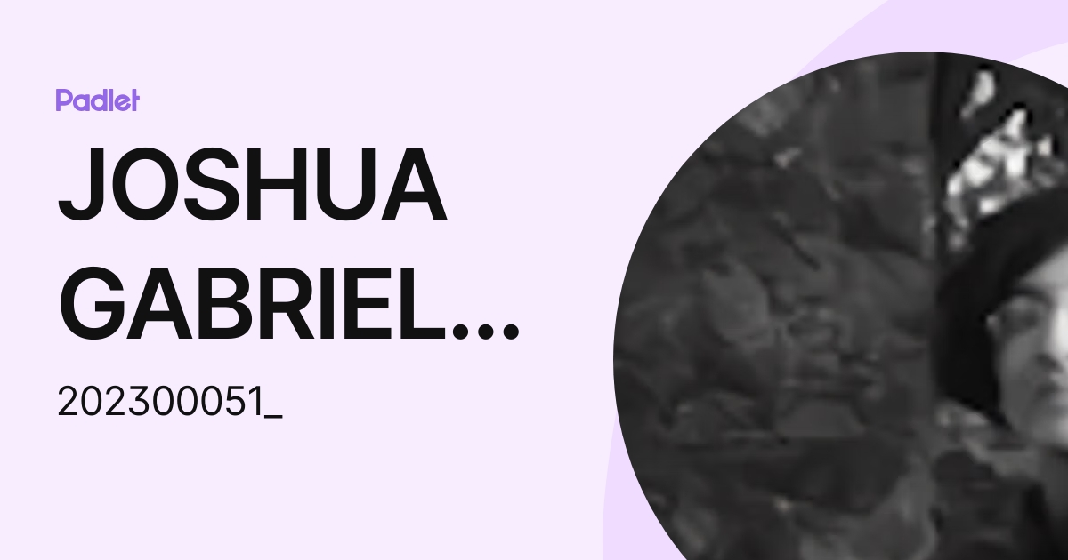 JOSHUA GABRIEL ROSETE JIMENEZ (202300051_) profile | Padlet