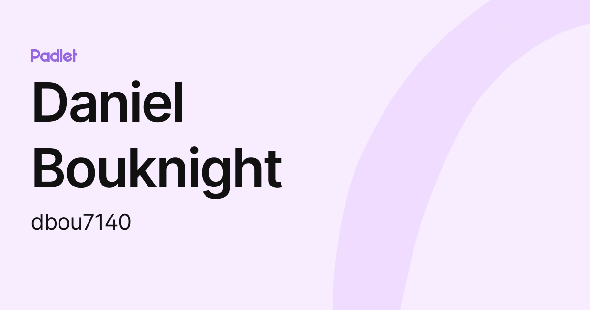 Daniel Bouknight (dbou7140) profile | Padlet