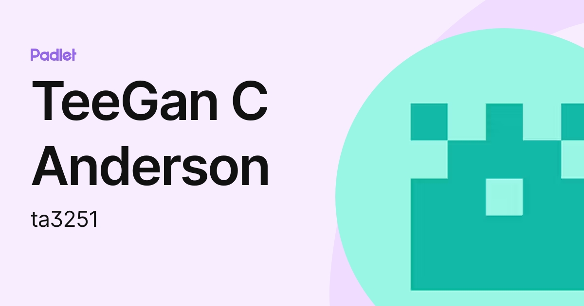 TeeGan C Anderson (ta3251) profile | Padlet