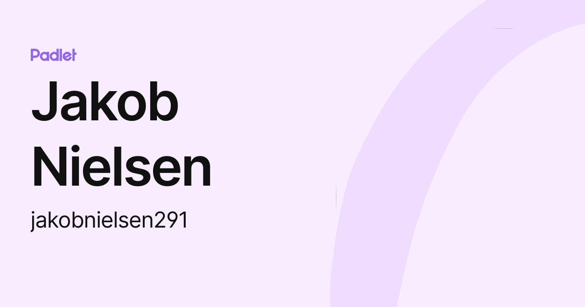 Jakob Nielsen (jakobnielsen291) profile | Padlet
