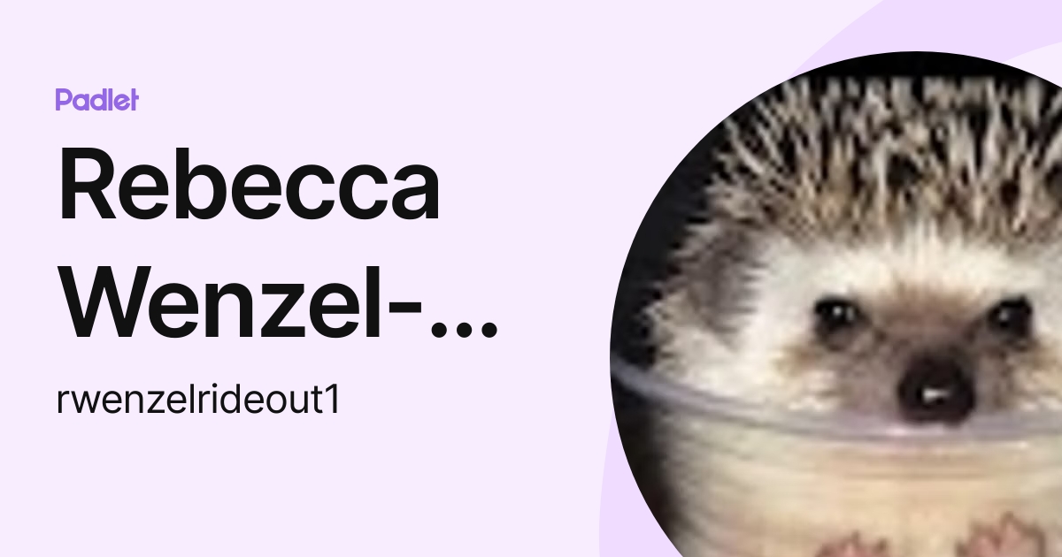 Rebecca Wenzel-Rideout (rwenzelrideout1) profile | Padlet