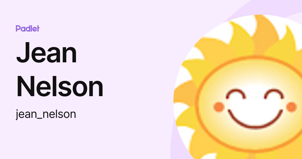 Jean Nelson (jean_nelson) profile | Padlet