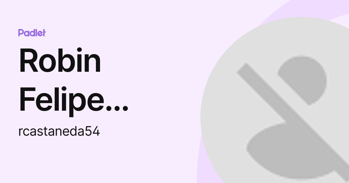 Robin Felipe Castañeda Rincon (rcastaneda54) profile | Padlet