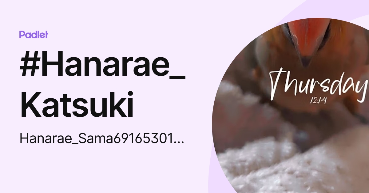 #Hanarae_Katsuki (Hanarae_Sama69165301234567890) profile | Padlet