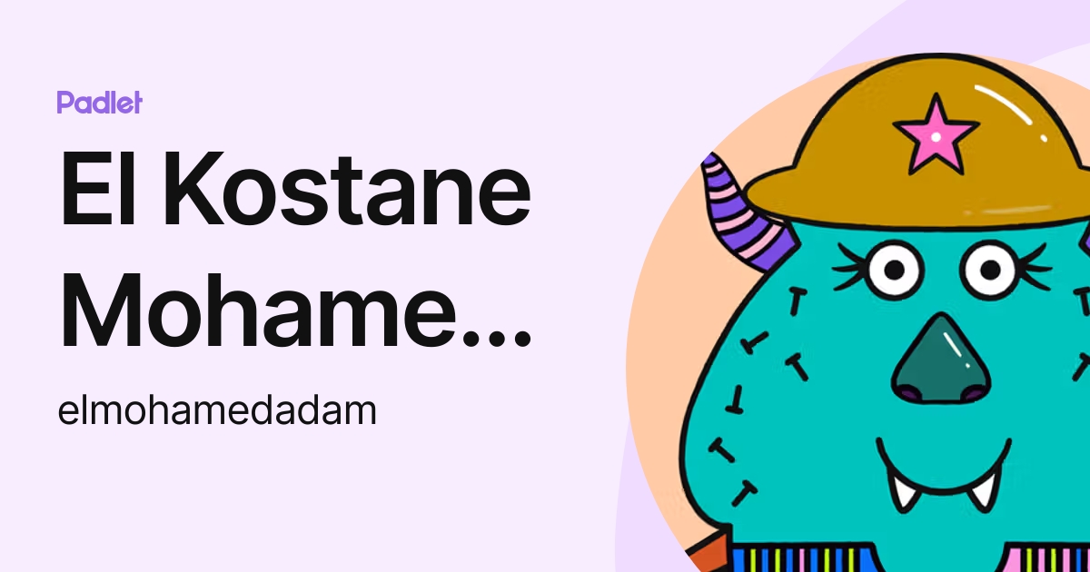 El Kostane Mohamed Adam (elmohamedadam) profile | Padlet