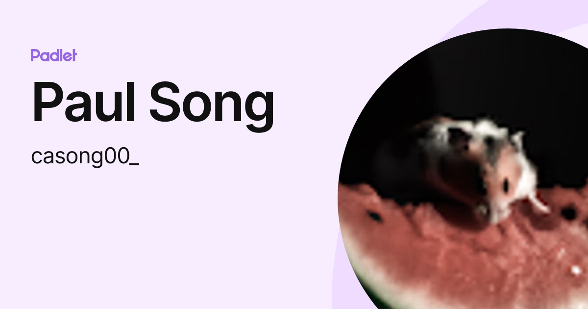 Paul Song (casong00_) profile | Padlet
