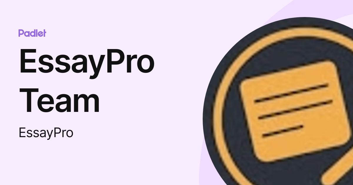 EssayPro Team (EssayPro) profile | Padlet