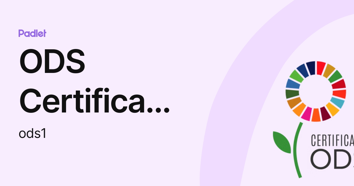 Ods Certificado Ods1 Profile Padlet