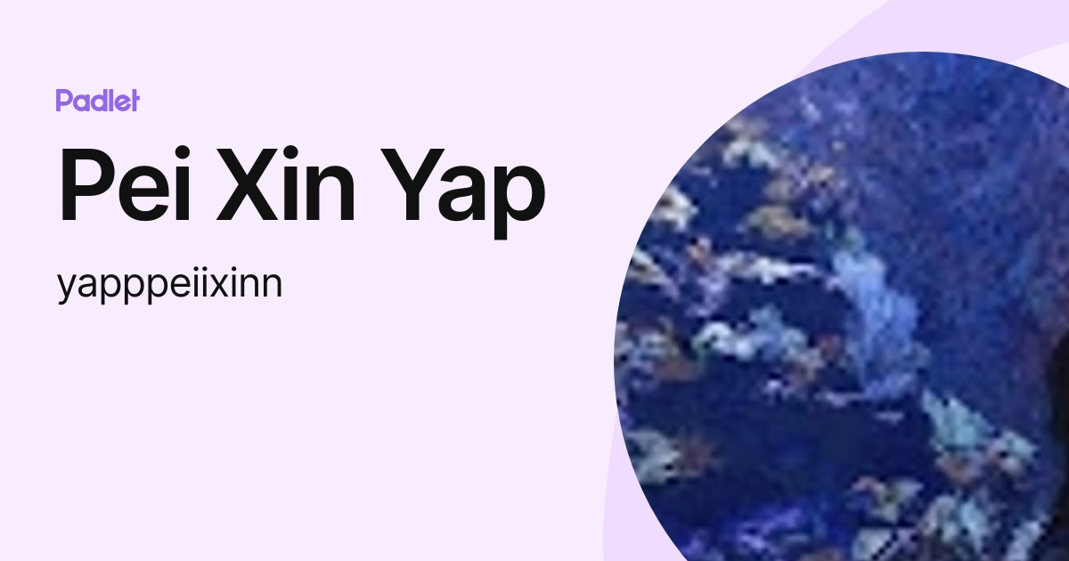 Pei Xin Yap (yapppeiixinn) profile | Padlet