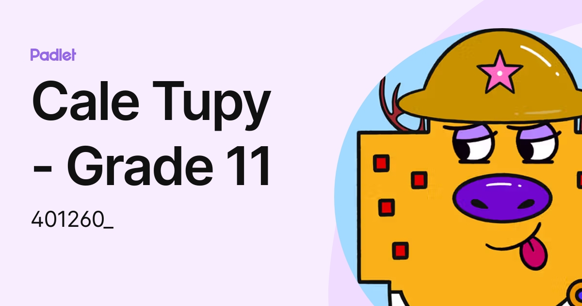 Cale Tupy - Grade 11 (401260_) profile | Padlet