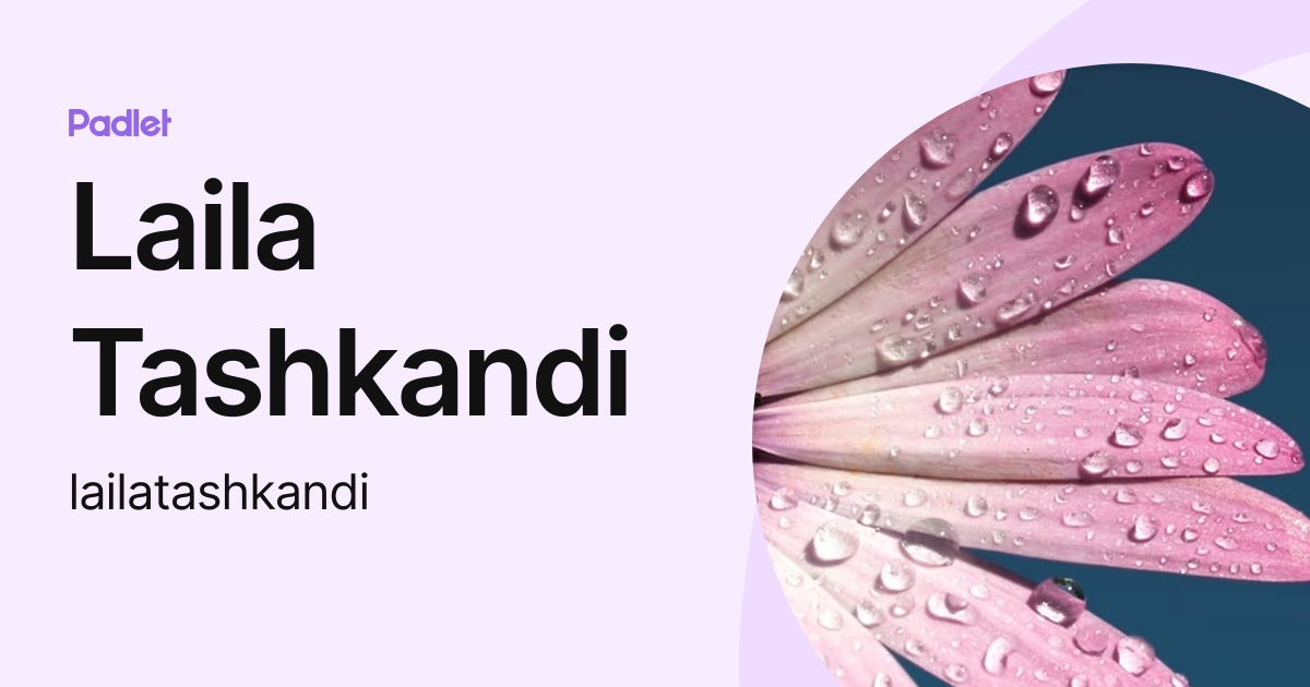 الملف الشخصي لـ Laila Tashkandi (lailatashkandi) | Padlet