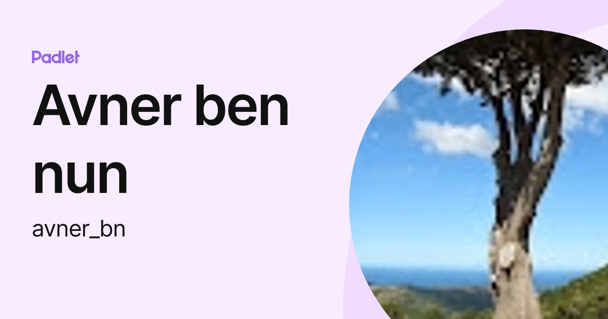 Avner ben nun (avner_bn) profile | Padlet