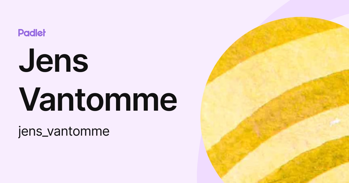 Jens Vantomme (jens_vantomme) profile | Padlet