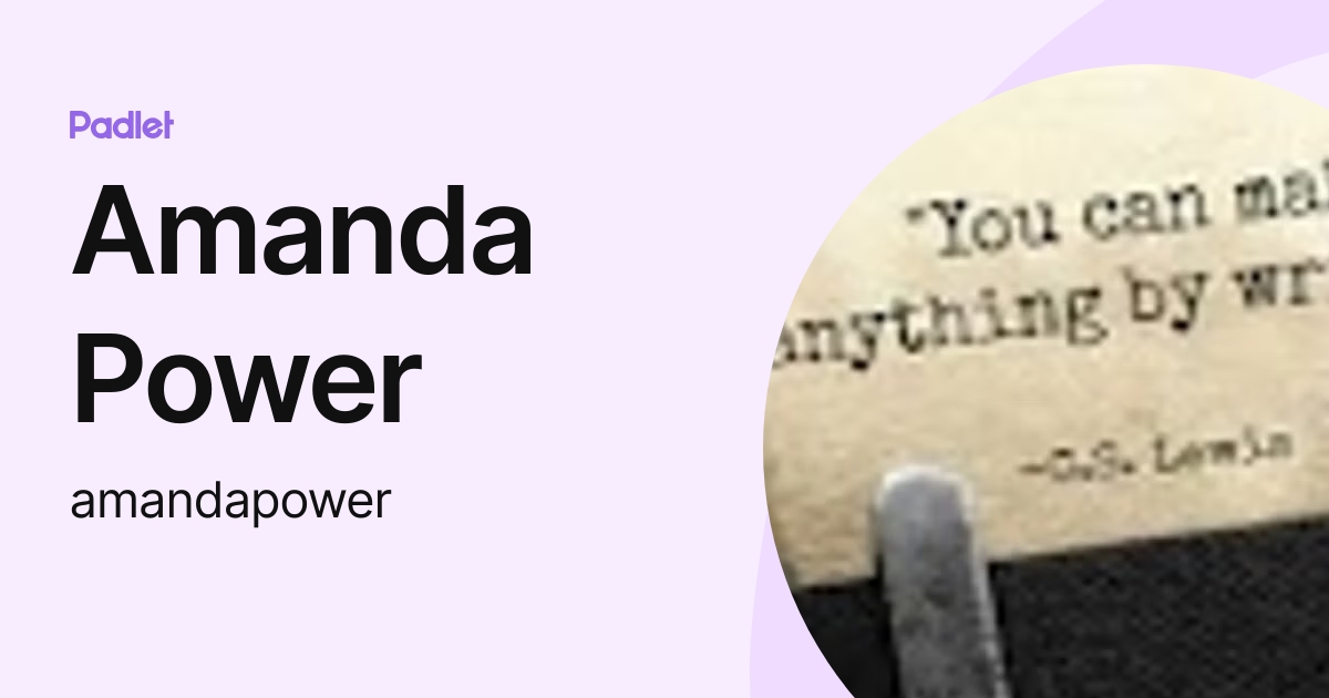 Amanda Power (amandapower) profile | Padlet