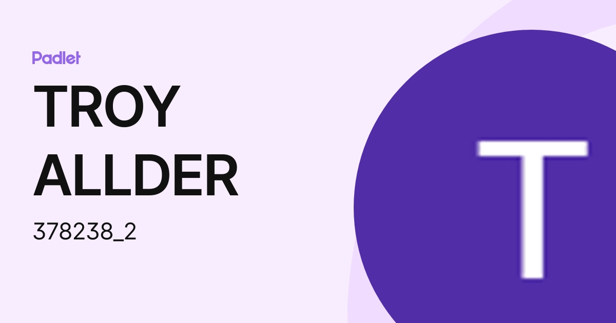 TROY ALLDER (378238_2) profile | Padlet