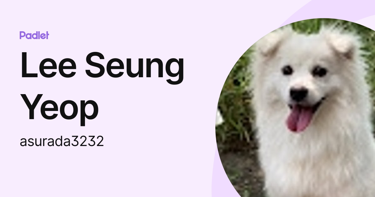 Lee Seung Yeop (asurada3232) profile | Padlet