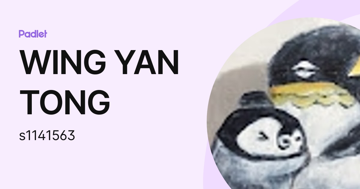 WING YAN TONG (s1141563) profile | Padlet