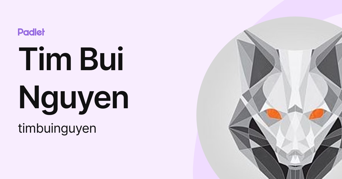 Tim Bui Nguyen (timbuinguyen) profile | Padlet