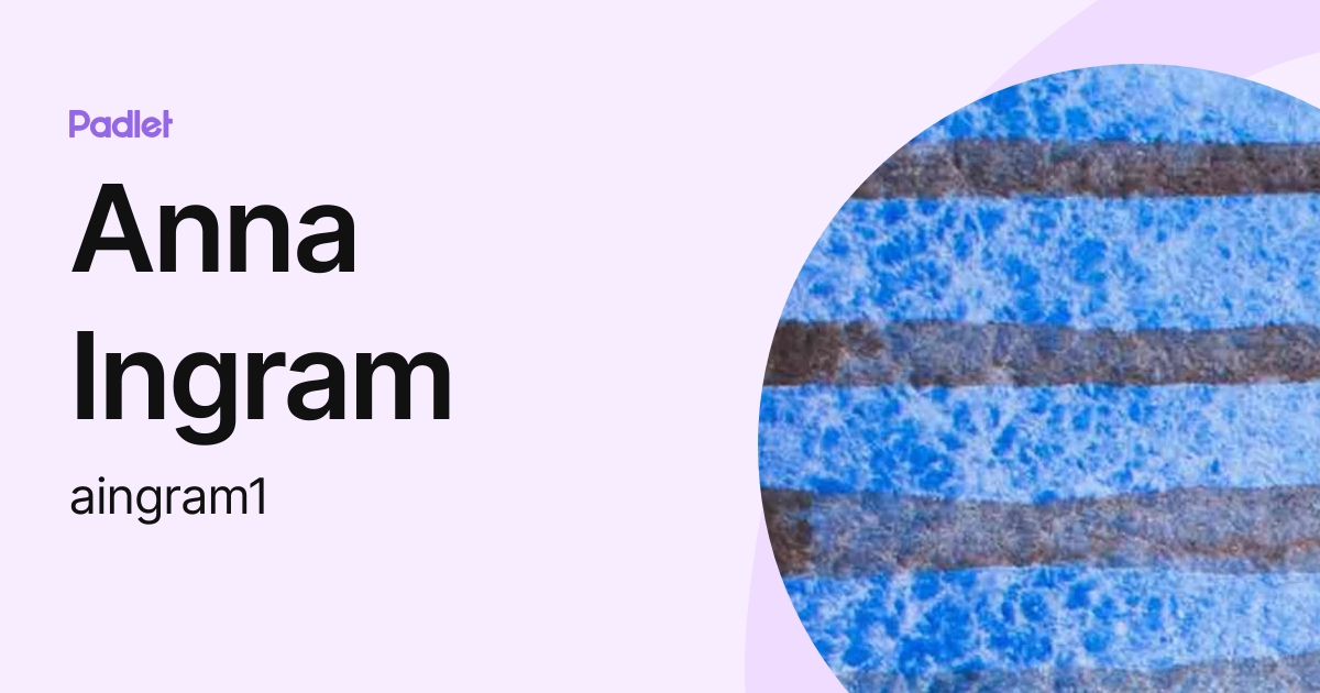 Anna Ingram (aingram1) profile | Padlet