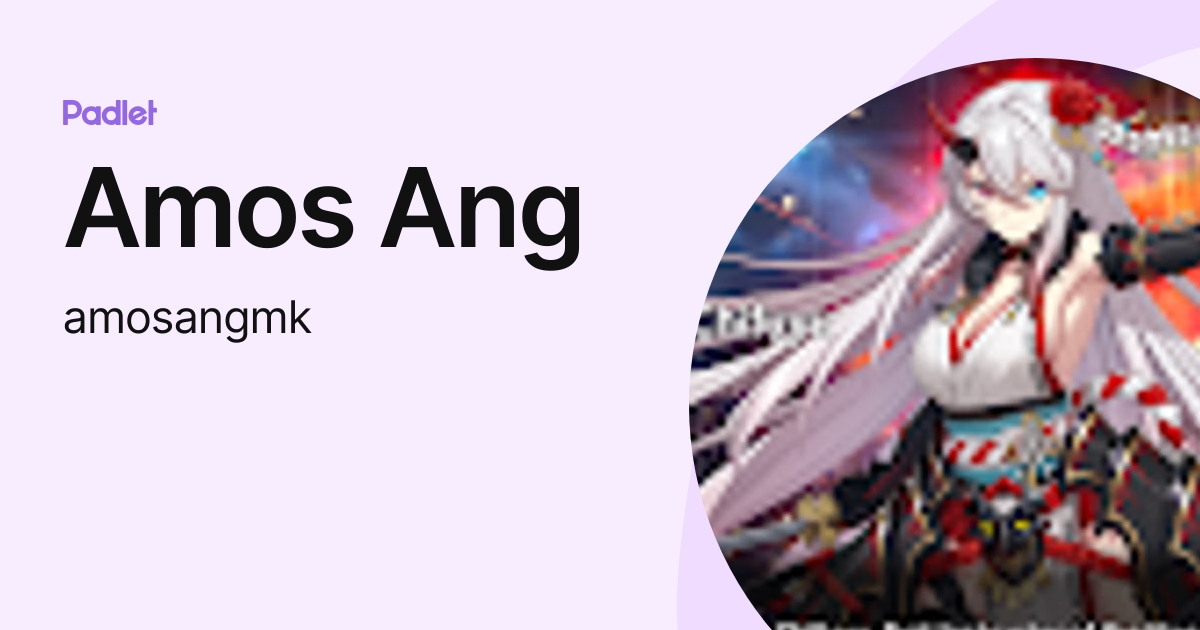 Amos Ang (amosangmk) profile | Padlet