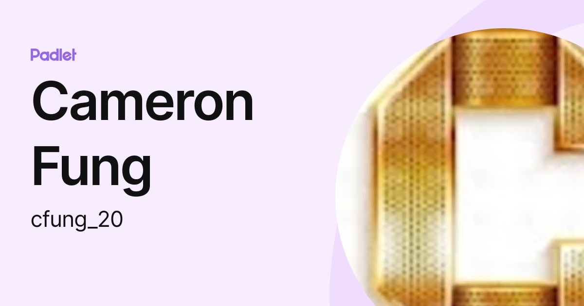Cameron Fung (cfung_20) profile | Padlet