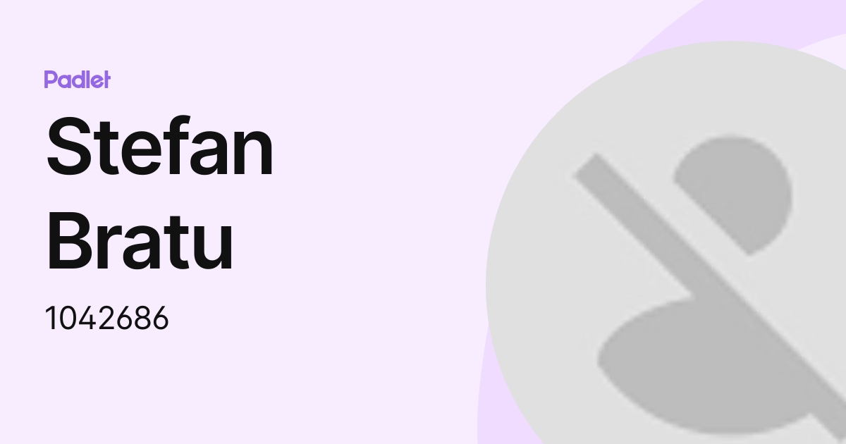 Stefan Bratu (1042686) profile | Padlet