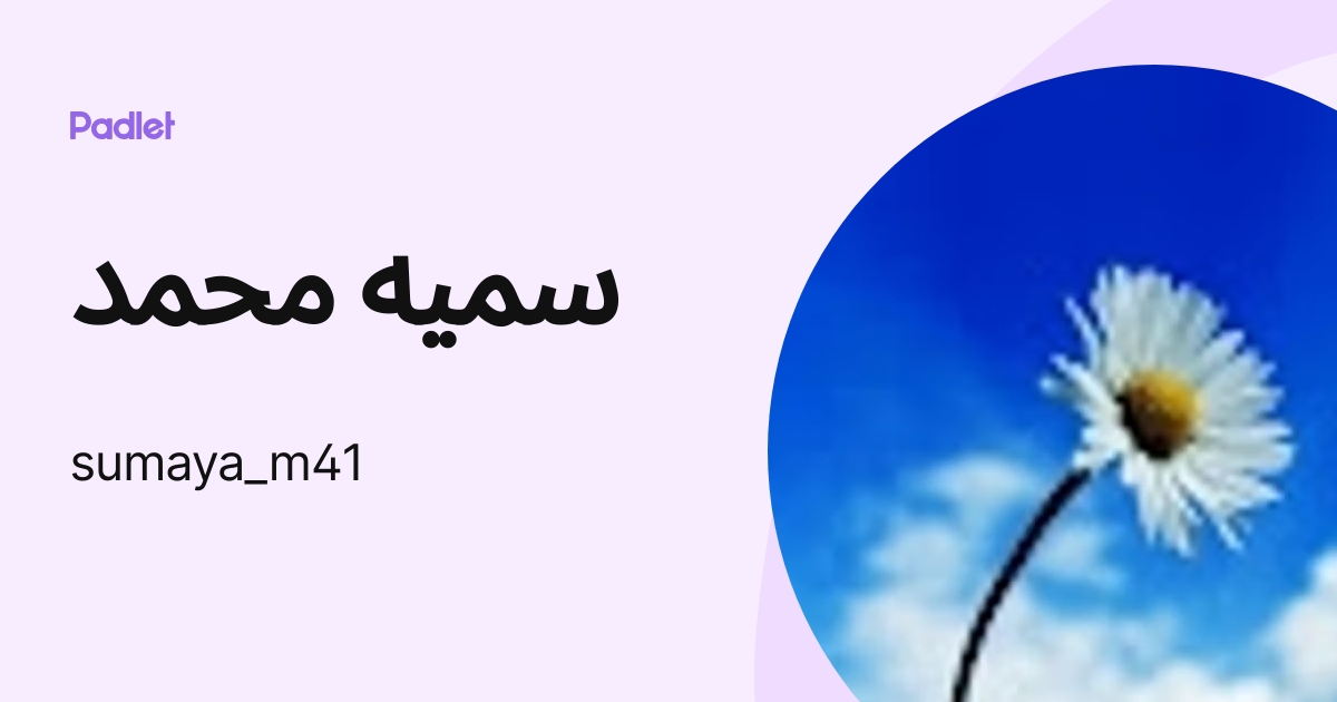 سميه محمد (sumaya_m41) profile | Padlet