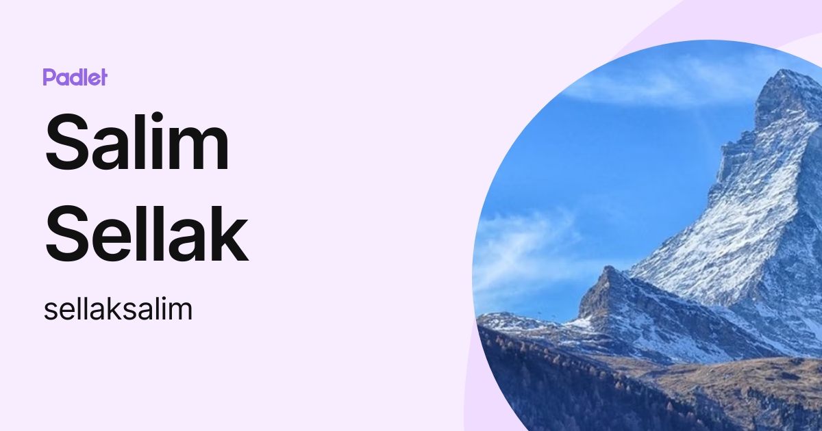 Salim Sellak (sellaksalim) profile | Padlet