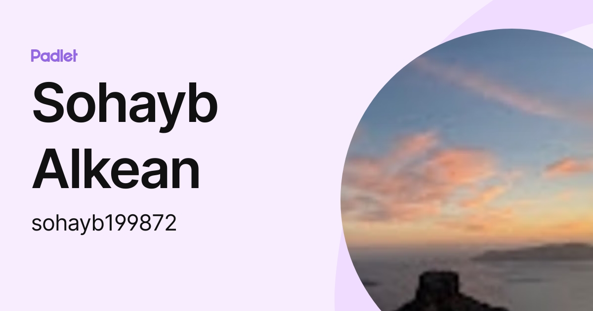 Sohayb Alkean (sohayb199872) profile | Padlet