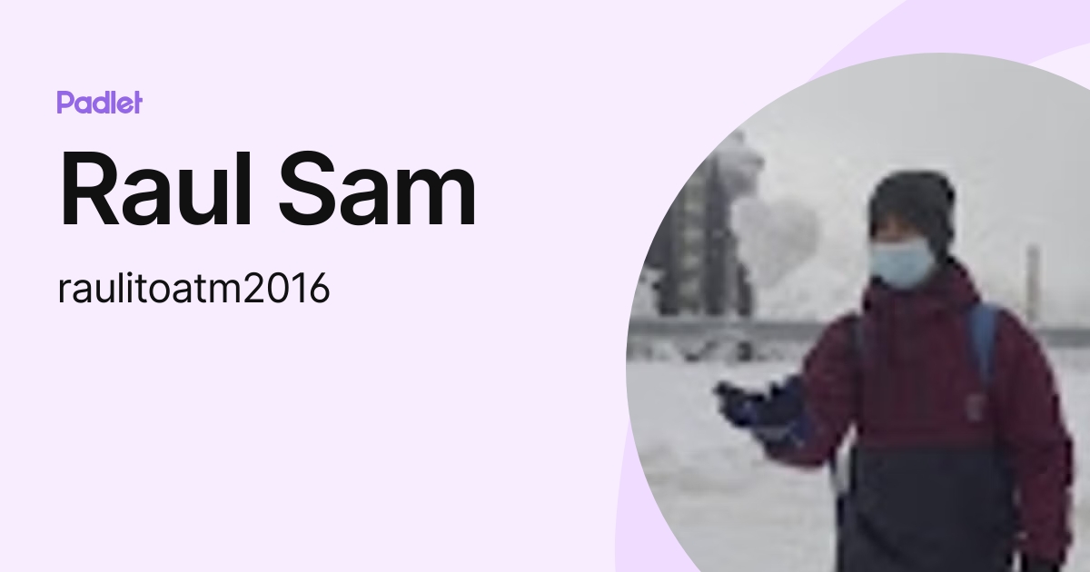 Raul Sam (raulitoatm2016) profile | Padlet